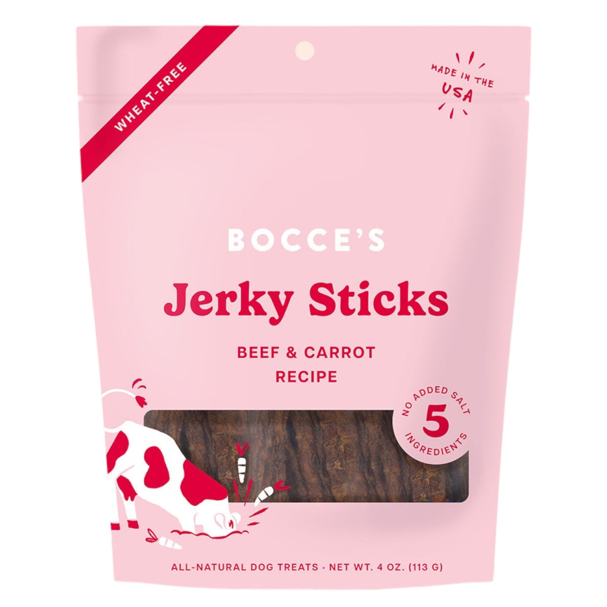 bocce's bakery - beef grazers jerky sticks (4 oz)