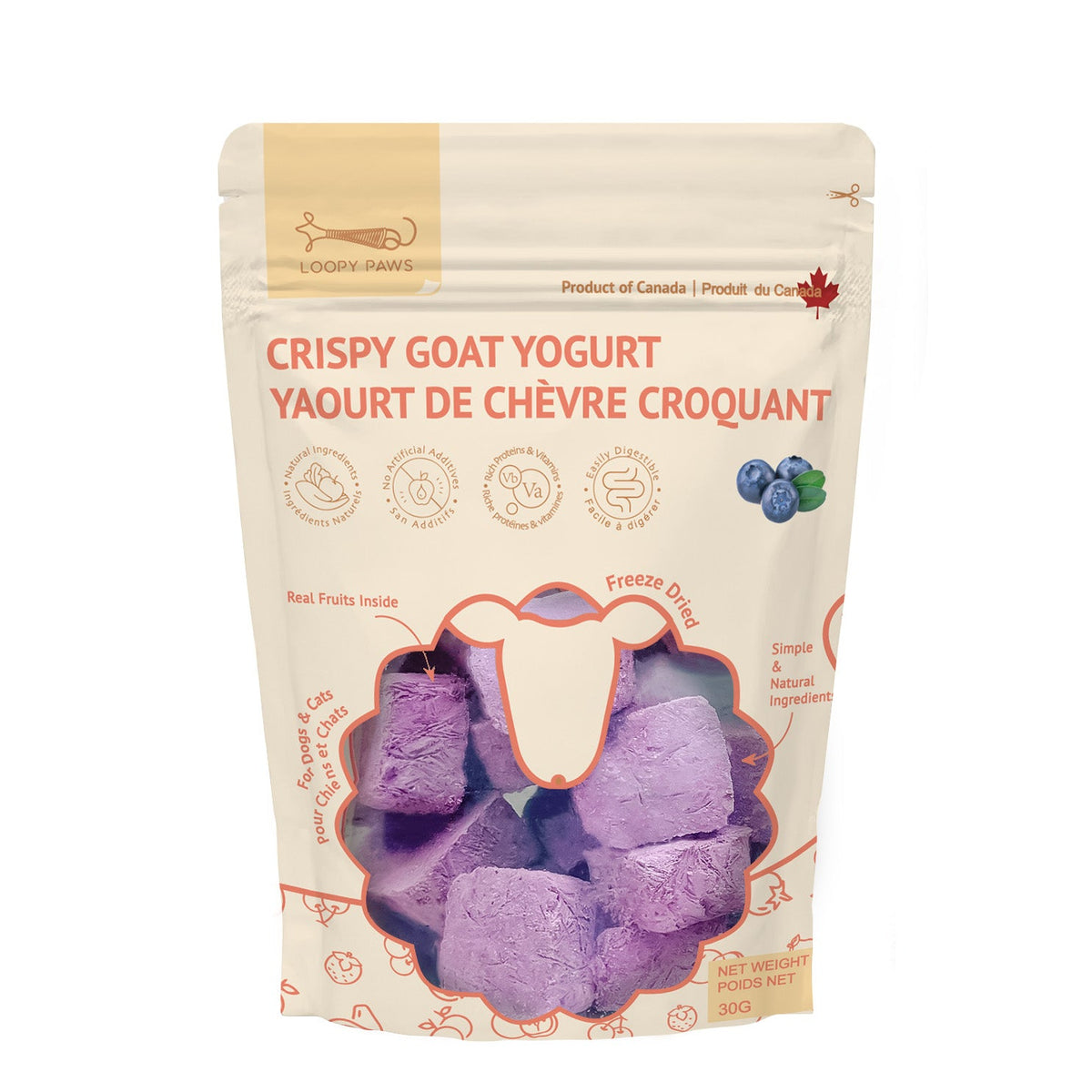crispy goat yogurt chunk - blueberry (1 oz)